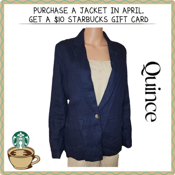 Quince | Jackets & Coats | Quince 0 European Linen Blazer Nwt Dark Navy ...